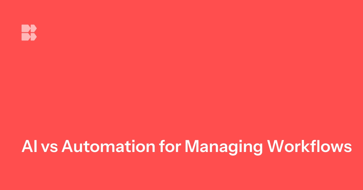 AI vs Automation for Managing Workflows