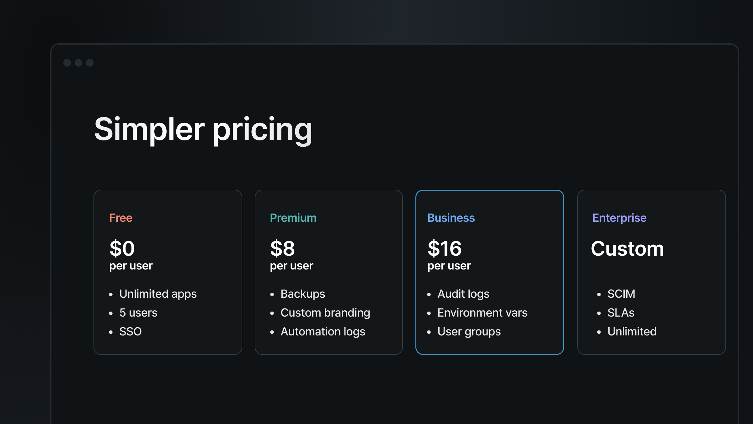 Simpler pricing